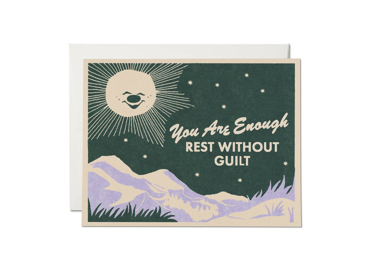 Rest Without Guilt Encouragement Card – MEMO EVANSVILLE